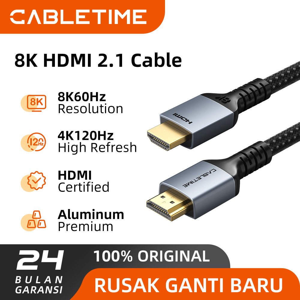 Jual CABLETIME HDMI 2.1 8K Kabel Ultra High Speed HDR eARC HDMI Series ...