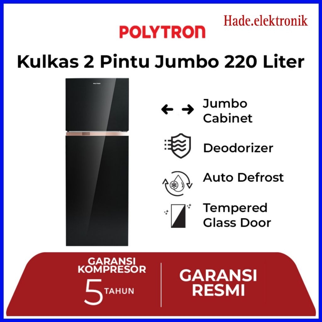 Jual POLYTRON Kulkas 2 Pintu Belleza Jumbo 220/186 liter – PRW 23 MNX ...