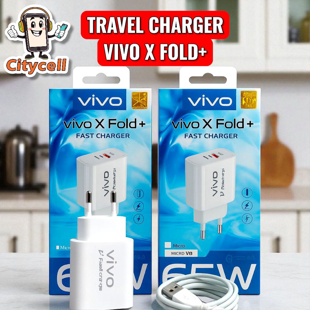 Jual Charger Vivo X Fold+ 65W Fast Charging Casan Micro USB dan Type C ...