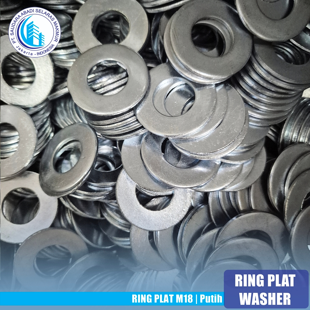 Jual Ring Plat Putih M16 | Galvanize Washer M16 | Shopee Indonesia