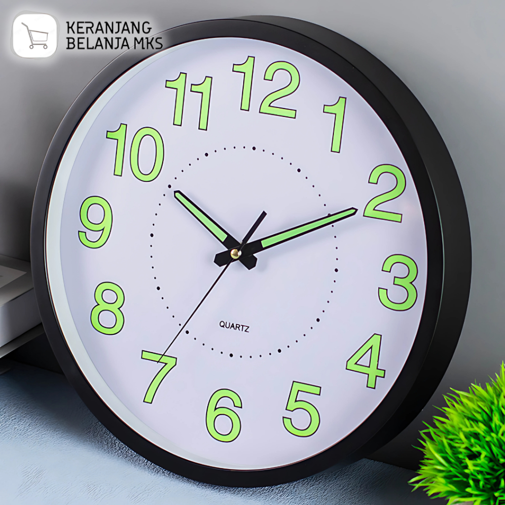 Jual Jam Dinding Menyala Dalam Gelap / Jam Dinding Bulat Quartz ...