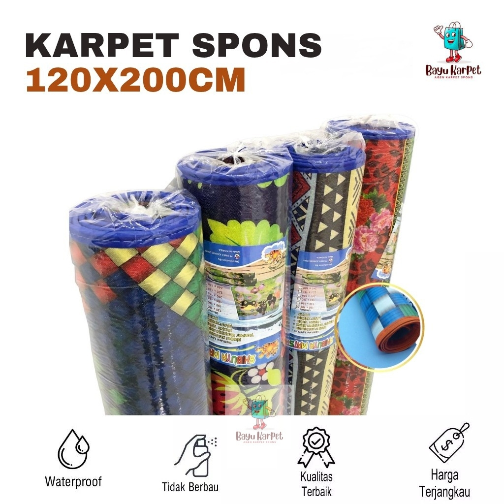 Jual EVAMAT - TIKAR MOTIF 120X200 KARPET JUMBO BAHAN SPONS TAHAN AIR ...