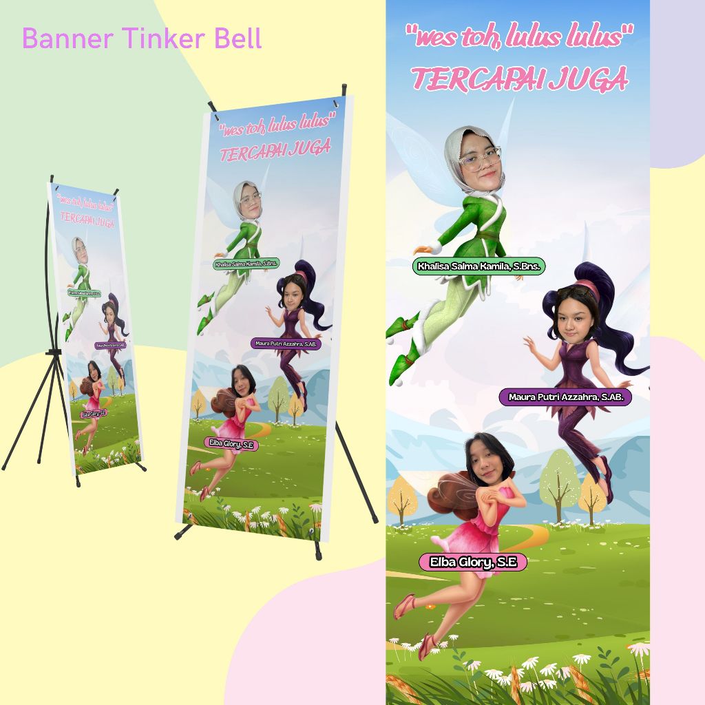 Jual CETAK BANNER WISUDA TINKER BELL [X-BANNER UKURAN 160x60] | Shopee ...
