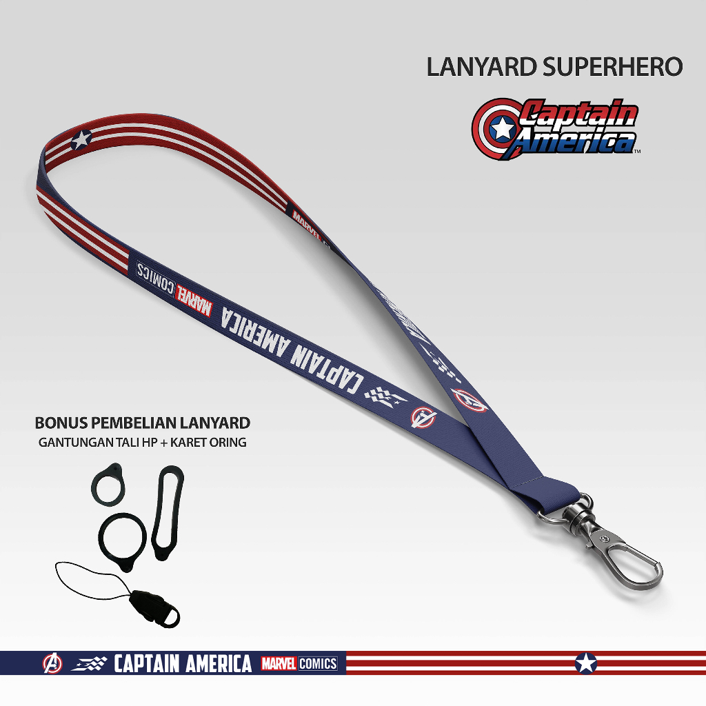 Jual Captain America - Lanyard | Gantungan Id Card | Tali Lanyard ...