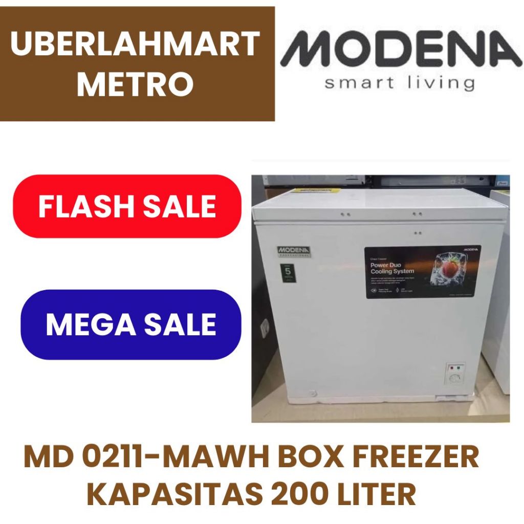 Jual MODENA CHEST FREEZER KAPASITAS 200 LITER MD 0211 MAWH | Shopee ...