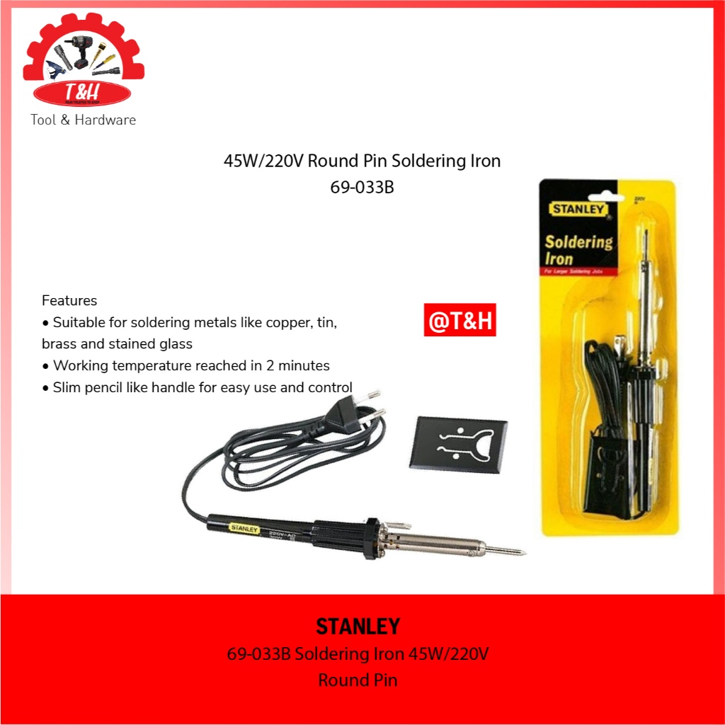 Jual Stanley 69-033B Solder Listrik / 45W/220V Round Pin Soldering Iron ...