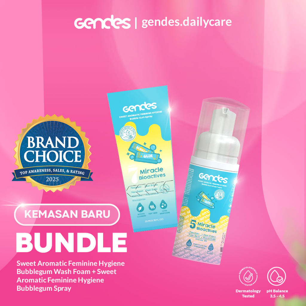 Jual Gendes Paket Promo Bundling Feminine Wash Foam Bubble Gum dan ...
