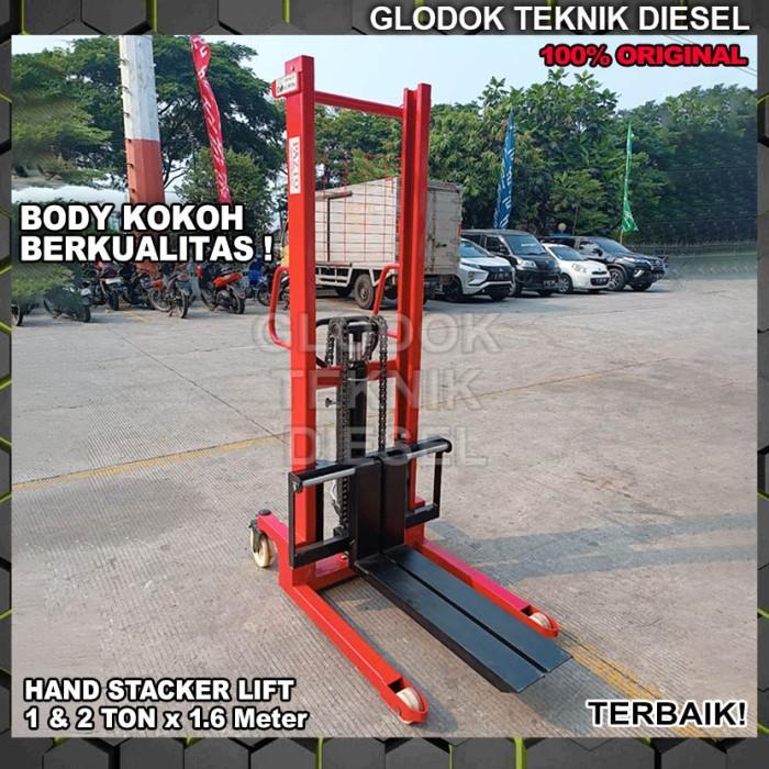 Jual Hand Stacker Lift Manual 1 Ton x 1.6 Meter Alat Angkat Barang ...