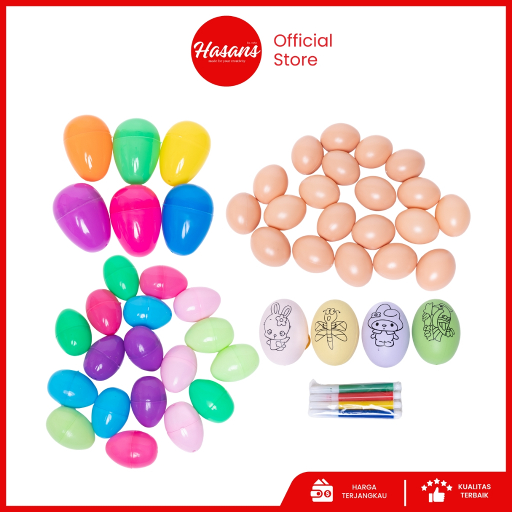 Jual Telur Mainan Anak Anak / Telur Plastik Warna / Telur Ayam Mainan ...