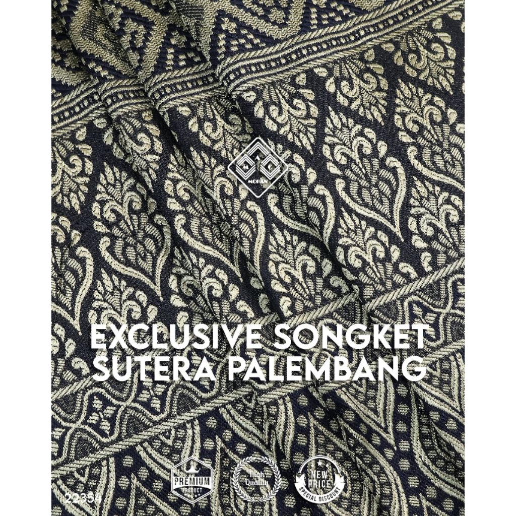 Jual Kain SONGKET SILK SUTERA EXCLUSIVE PALEMBANG Per 0.5m Border Songket Silver Songket ...