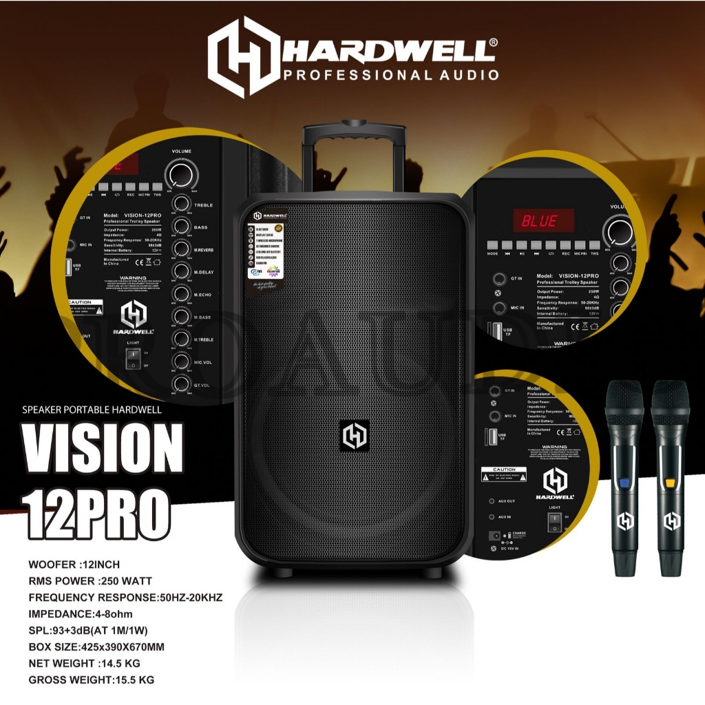 Jual Speaker Portable 12 Inch HARDWELL VISION 12PRO / Vision - 12 Pro ...