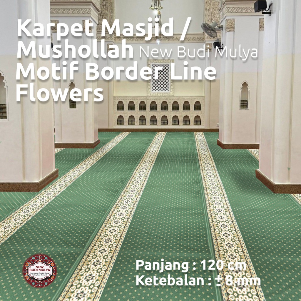 Jual Karpet Masjid/Mushollah New Budi Mulya Motif Bordir Line Flowers ...