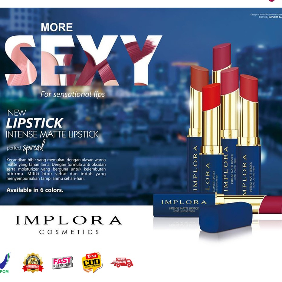 Jual IMPLORA Intense Matte Lipstick Long Lasting Finish | Shopee Indonesia