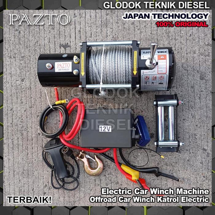 Jual Electric Car Towing Wire Rope Winch Hoist 6000 Lbs x 30 & 26 Meter ...