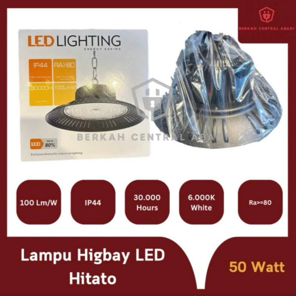 Jual Lampu High Bay LED Hitato 50W UFO Gantung Pabrik | Shopee Indonesia