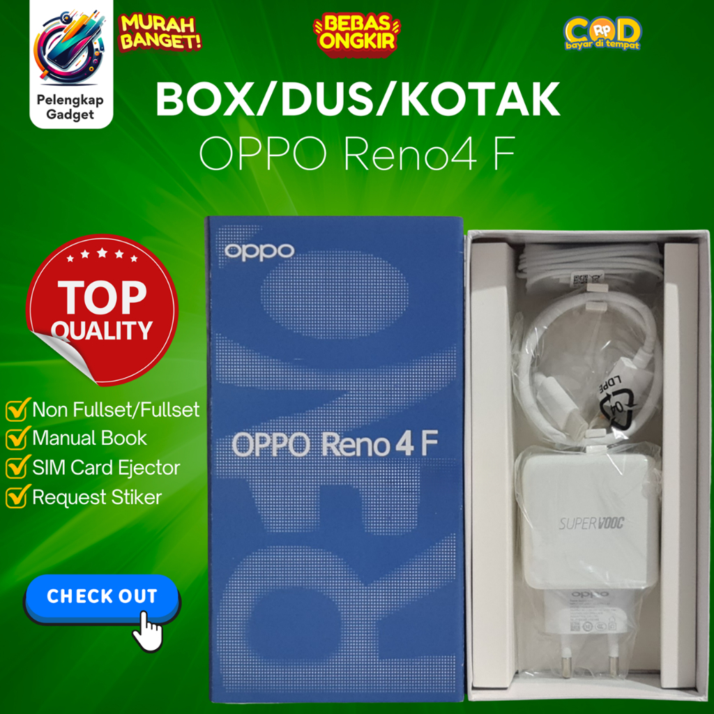 Jual BOX/DUS/KOTAK OPPO Reno4 F (CHARGER SUPER VOOC 65w ORIGINAL ...