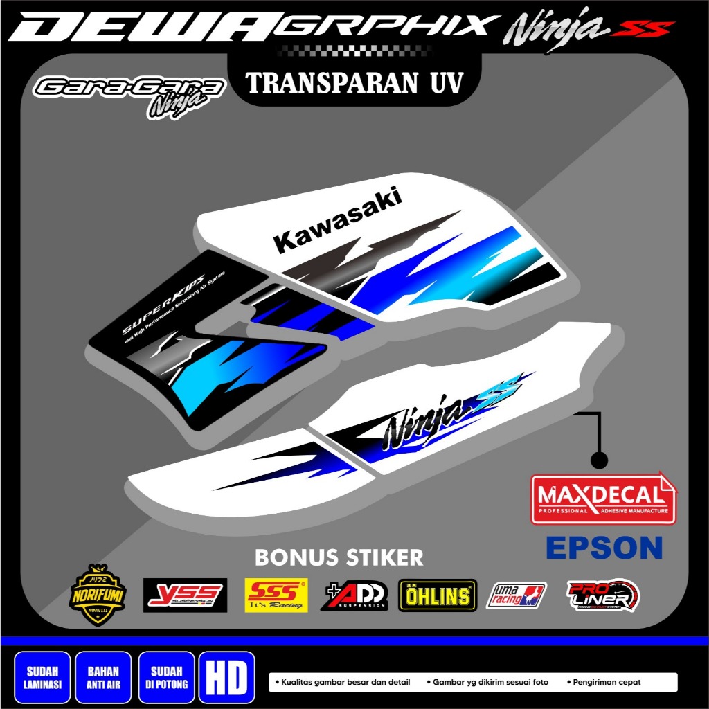 Jual Striping Ninja SS Transparan UV Bahan Maxdecal Super Premium Sudah ...