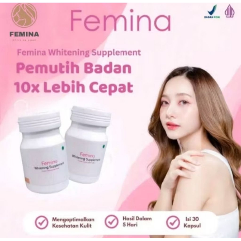 Jual (3 BOTOL) FEMINA WHITENING SUPLEMEN ISI 30 ORIGINAL ready OUHOE Yellow Peeling Oil, Tiens ...