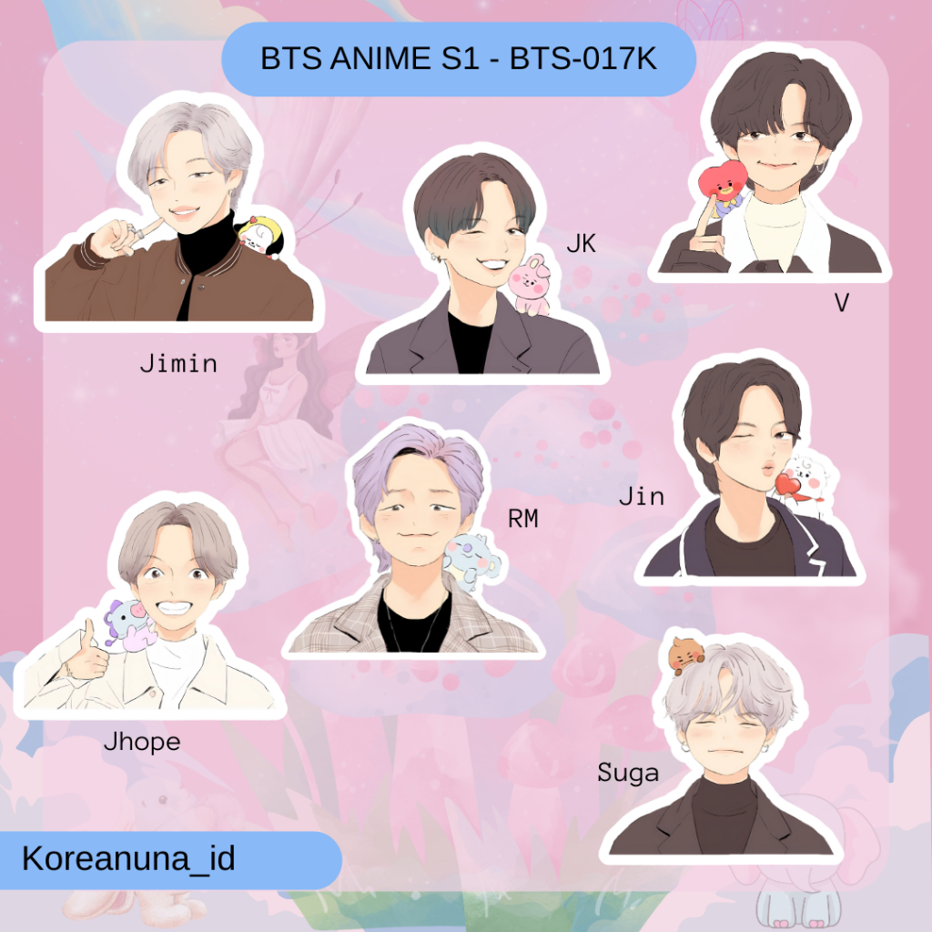 Jual Stiker Kpop Bities Biti21 Cartoon Anime Lucu Aesthetic Sticker ...