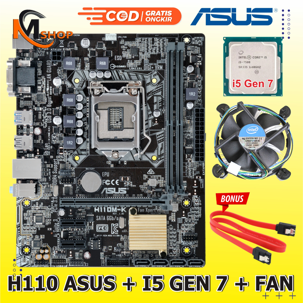 Jual Paket Mobo Mainboard H110 LGA 1151 DDR4 Dan Processor i5 Gen 7 ...