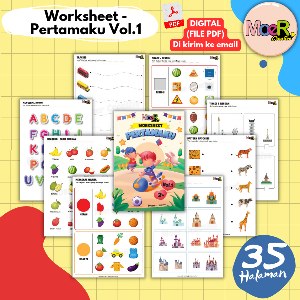 Jual Moer Creative Worksheet Pertamaku Vol.1 Untuk Anak Usia 2 3 4 ...