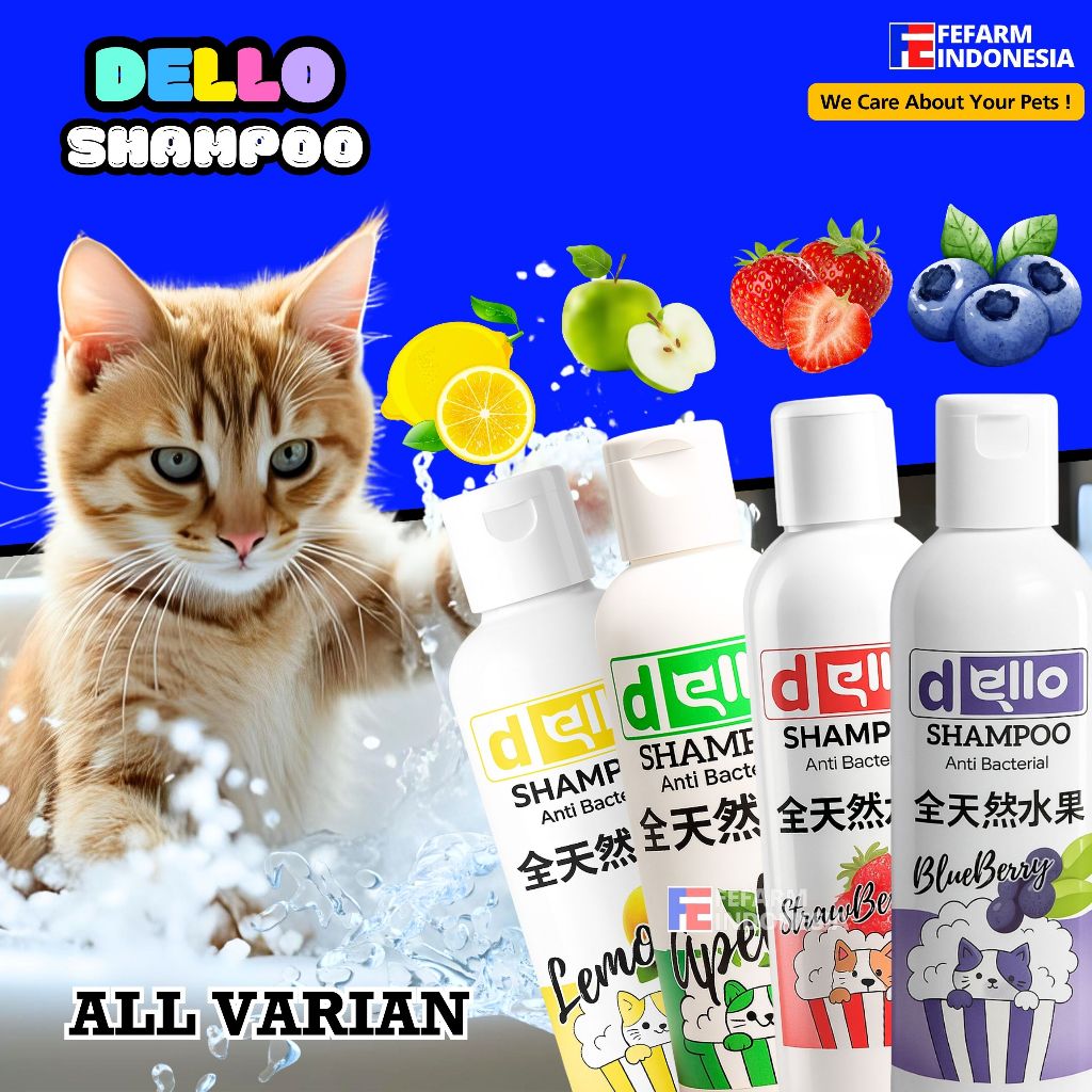 Jual Shampo Kucing Sampo Kitten 250ml Shampoo Dello All Varian Basmi ...