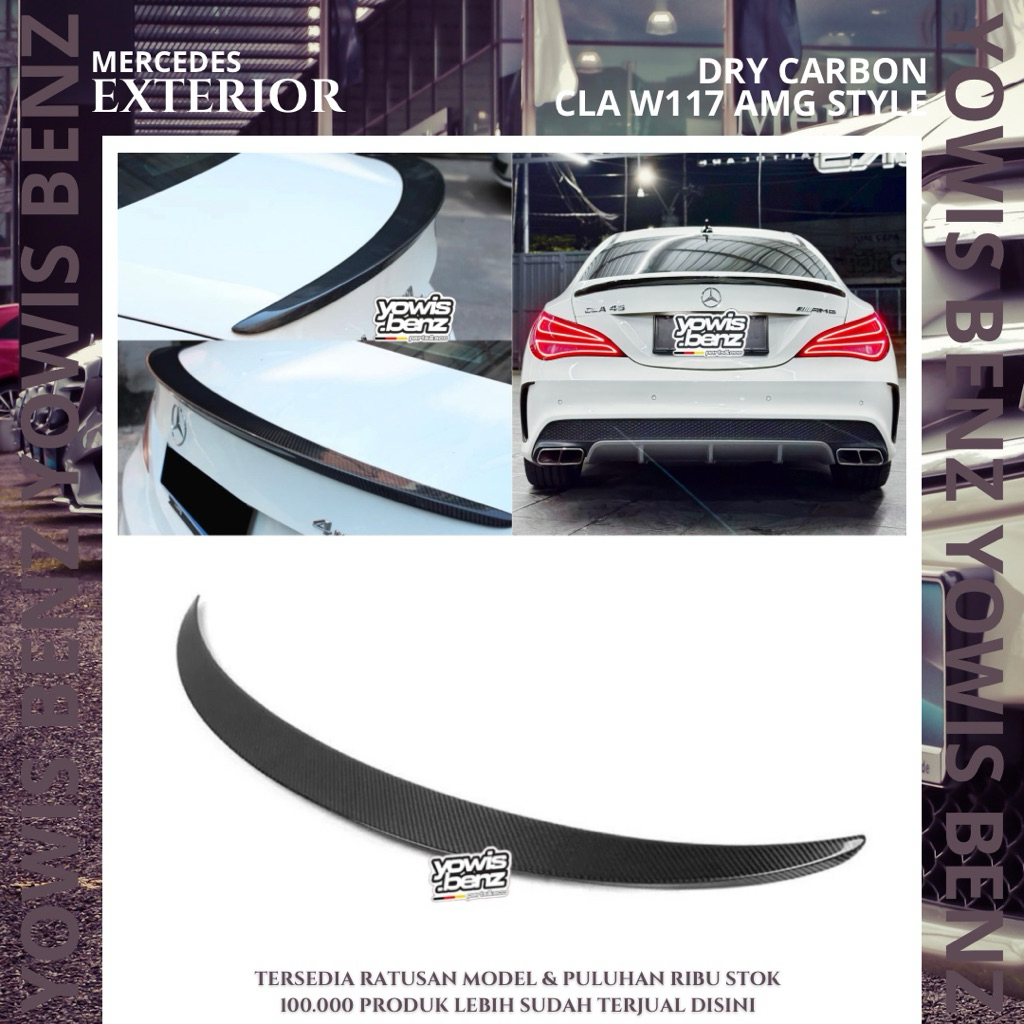 Jual DUCKTAIL AMG W117 CLA 45 REAL CARBON WING SPOILER CANARDS SIRIP ...