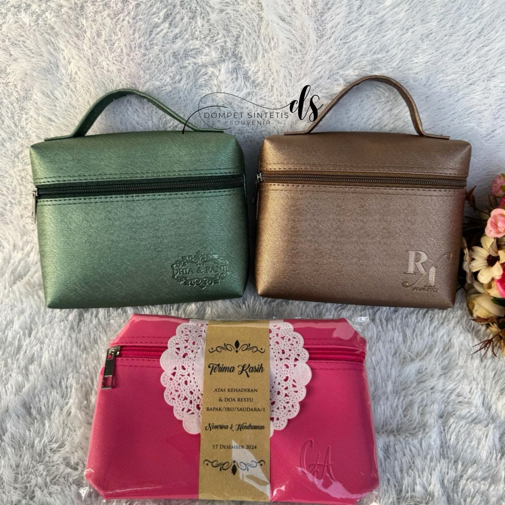 Jual Souvenir Pouch Handbag Berkualitas Custom Embos Unik Pesta ...