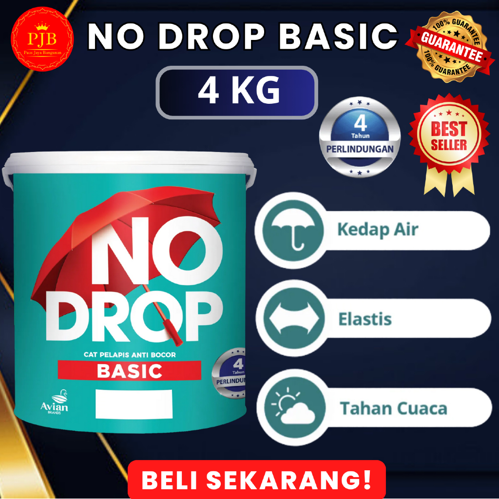 Jual NO DROP BASIC CAT PELAPIS ANTI BOCOR EKONOMIS (4 KG) | Shopee ...