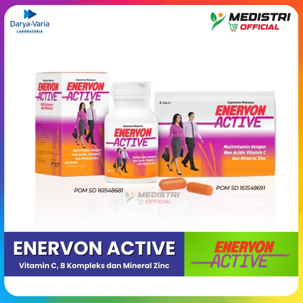 Jual Enervon Active Botol 30 Tablet Multivitamin Daya Tahan Tubuh ...