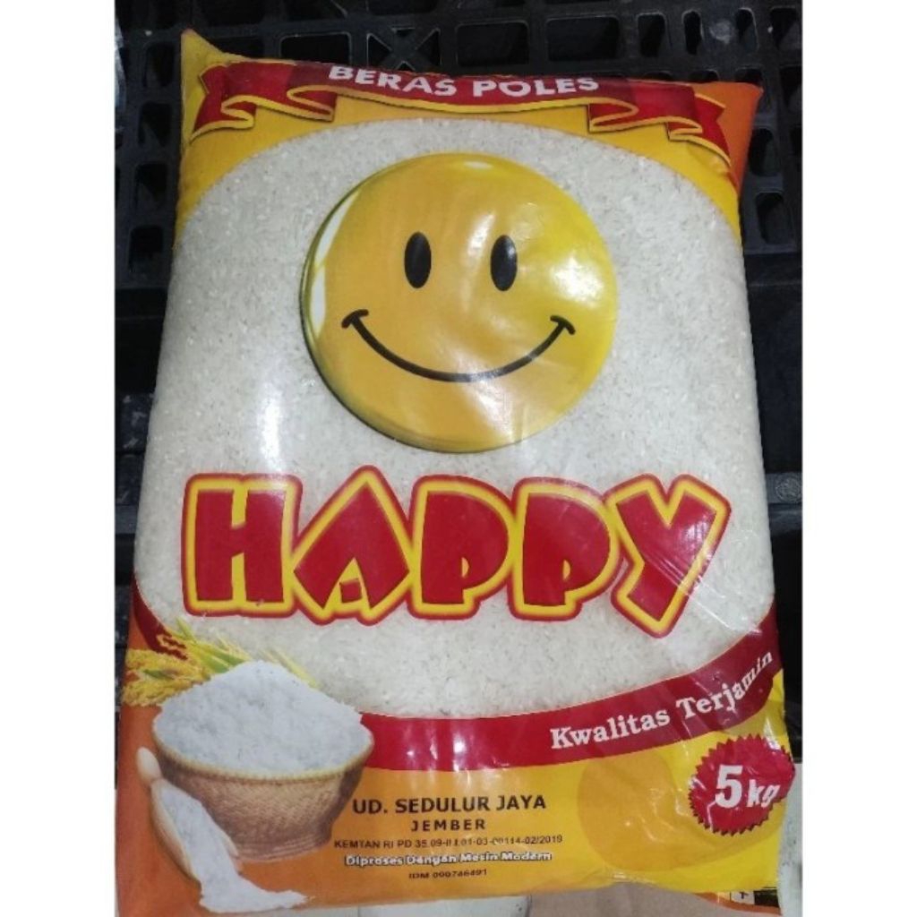 Jual Beras Happy Kuning 5kg Pulen asli Jember | Shopee Indonesia