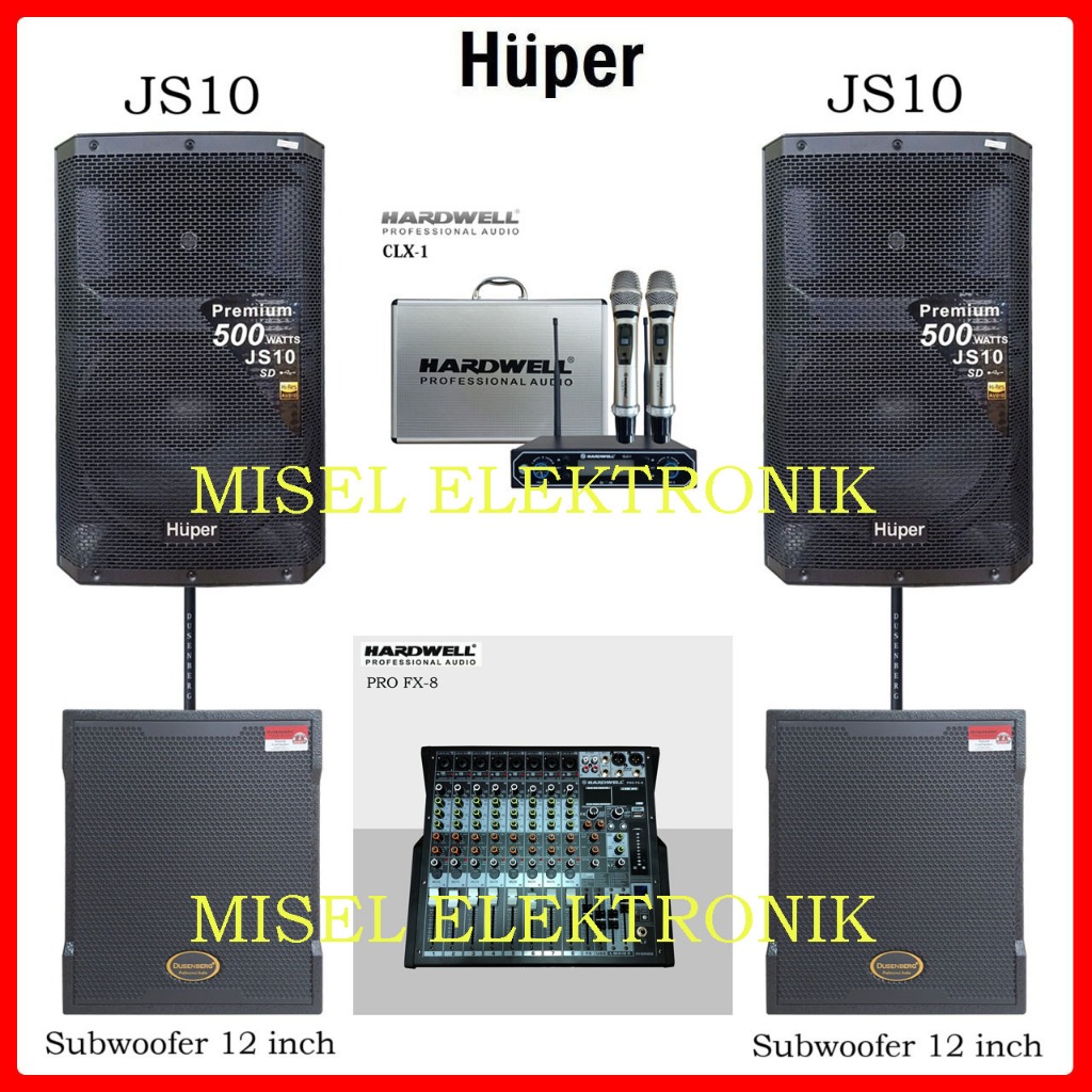 Jual Paket Sound System Speaker Aktif 15 Inch HUPER JS10 dan 2 ...