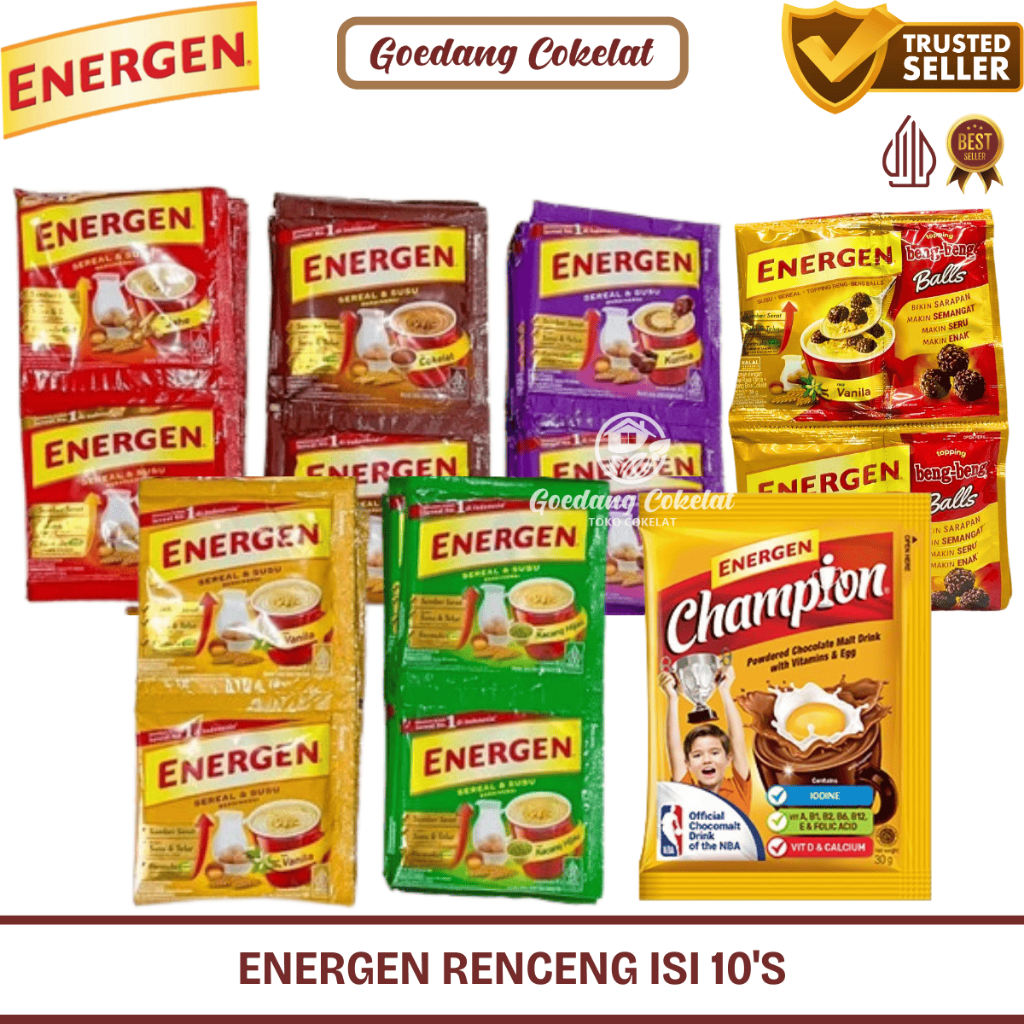 Jual ENERGEN Susu Sereal Coklat Vanilla Kacang Hijau Jahe Kurma ...