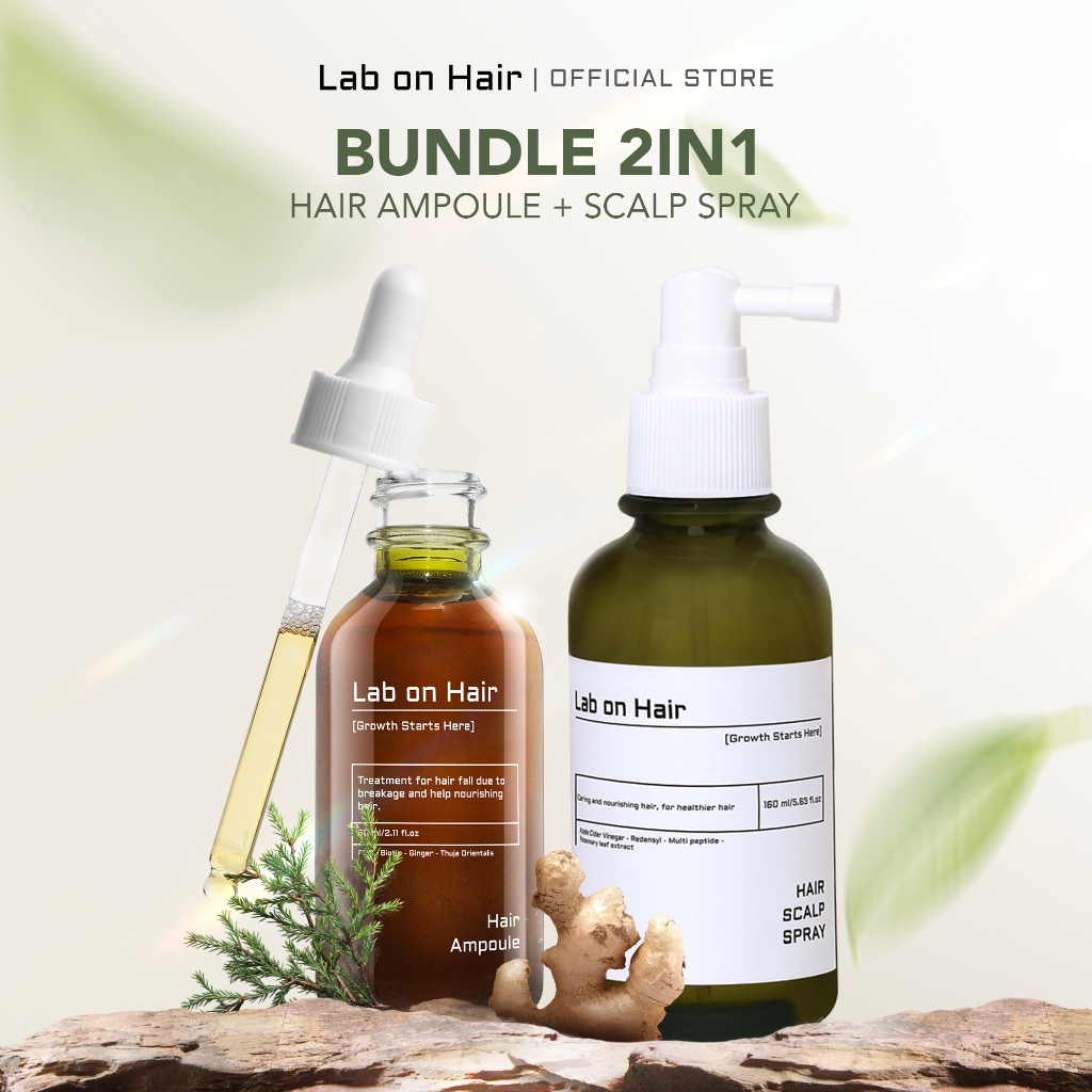 Jual Lab On Hair Bundle Anti Hair Fall Ampoule + Scalp Spray - Paket ...