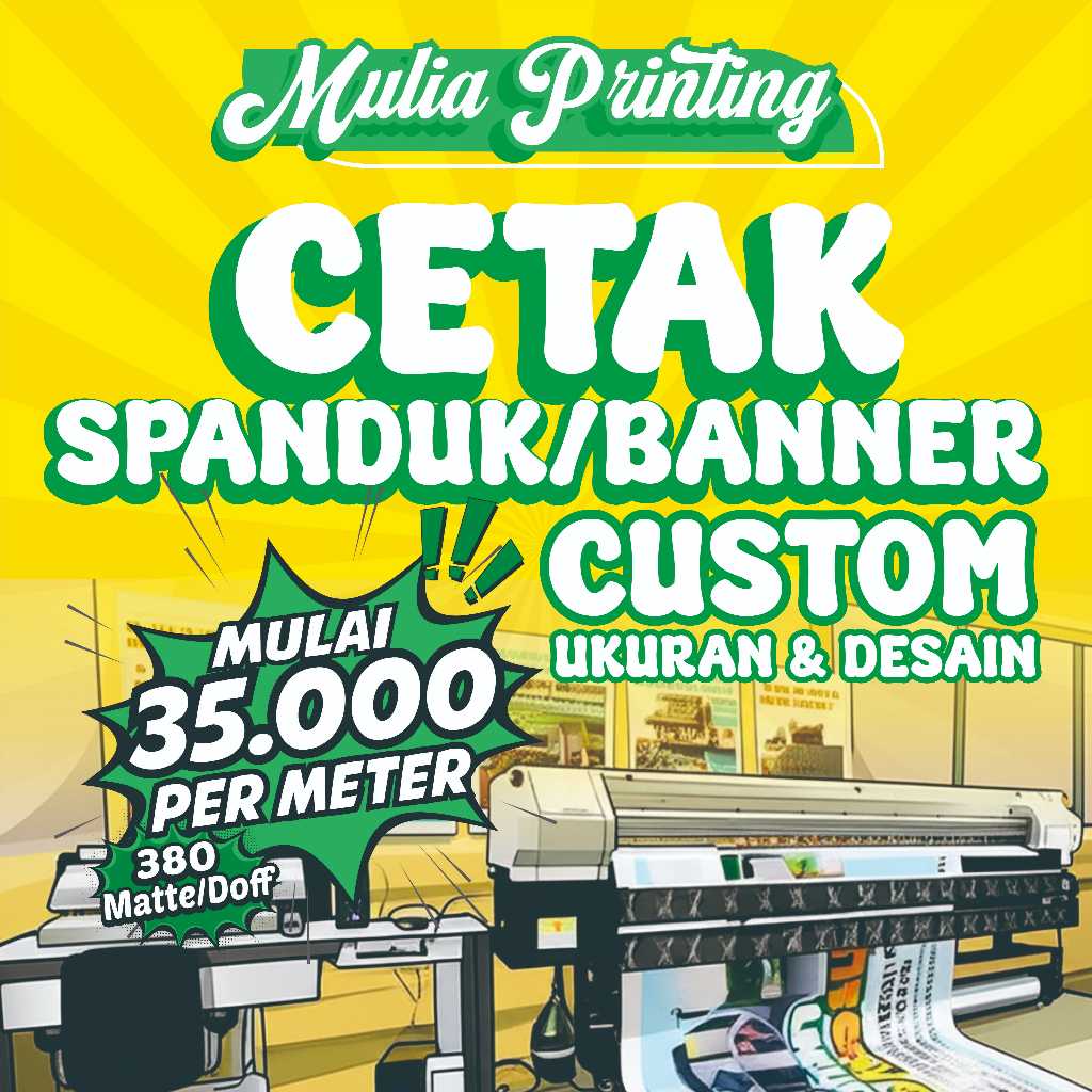 Jual CETAK SPANDUK/BANNER FLEXI CHINA BAHAN 380 DOFF/MATTE | Shopee ...