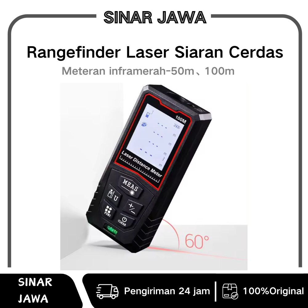 Jual Meteran Laser Digital 50M/100M Laser Pengukur Jarak 100 meter ...