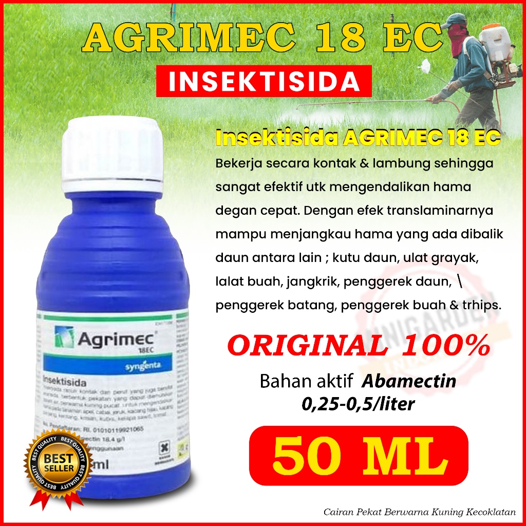 Jual AGRIMEC 18EC 50ML INSEKTISIDA pengendali hama keriting daun ...