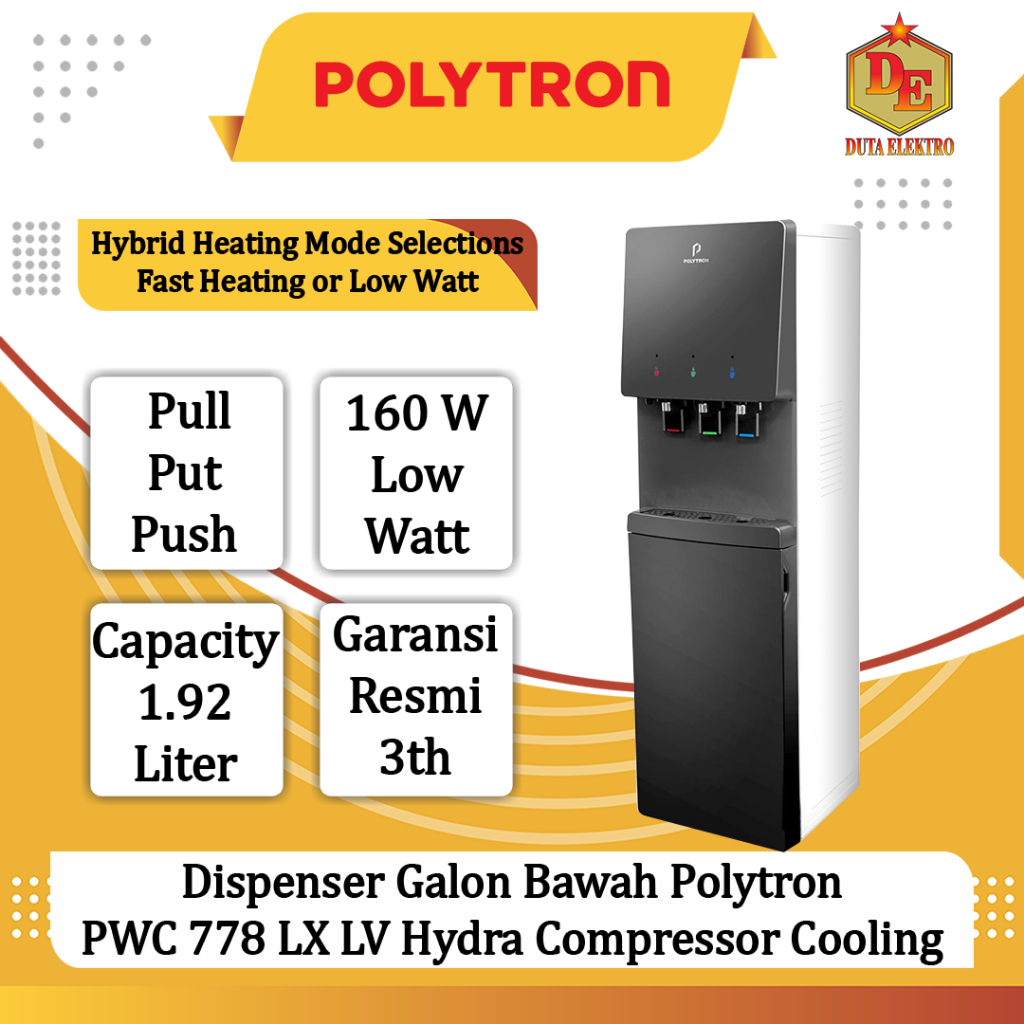 Jual Dispenser Galon Bawah Polytron PWC 778 LX LV Hydra Compressor ...