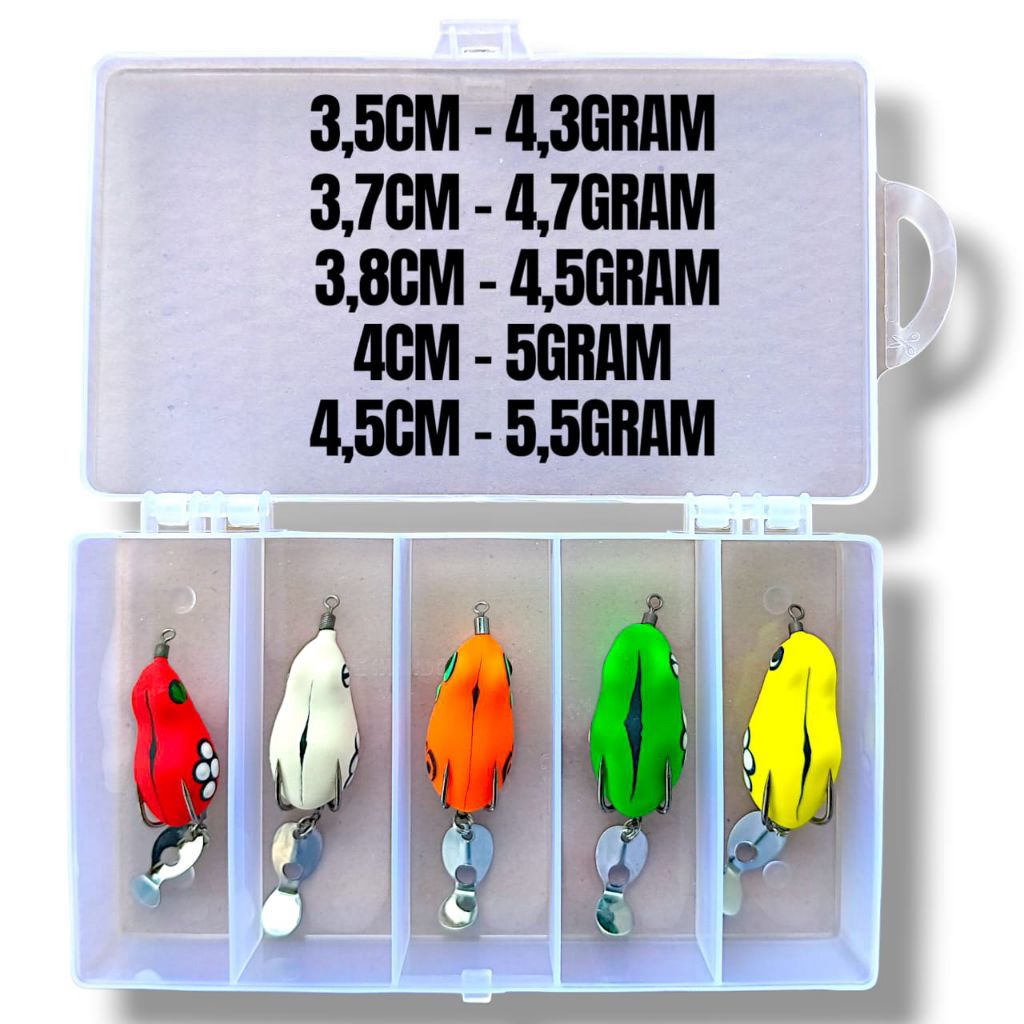 Jual PAKET 5PCS UMPAN CASTING+BOX UMPAN CASTING GABUS TOMAN 5 VARIAN ...