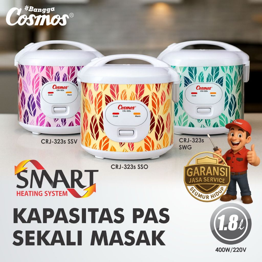 Jual Cosmos Rice Cooker Non Stick CRJ-323 S - 1.8L | Shopee Indonesia