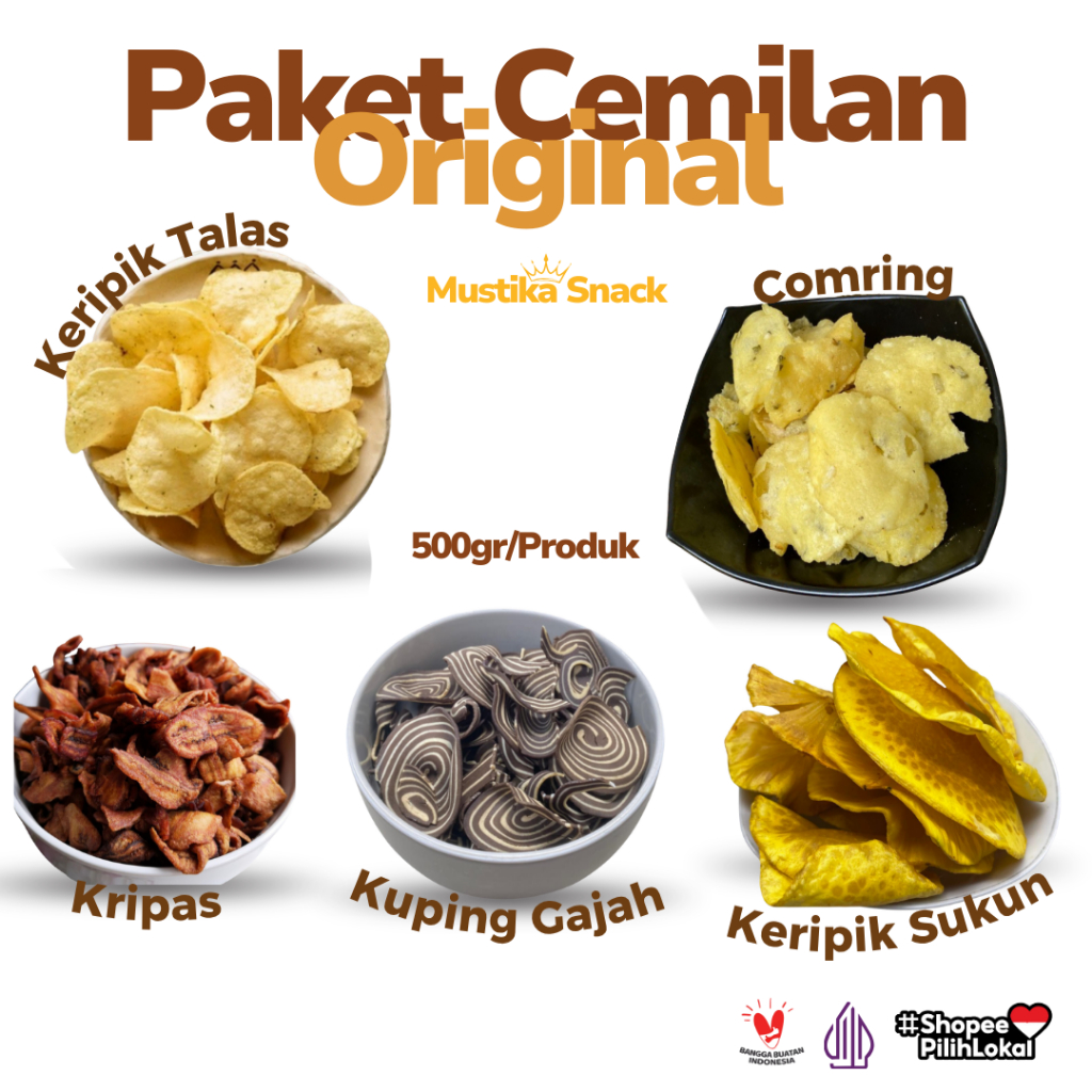Jual Paket Camilan Original Dapat 5 Isi 500gr/Produk Keripik Sukun ...