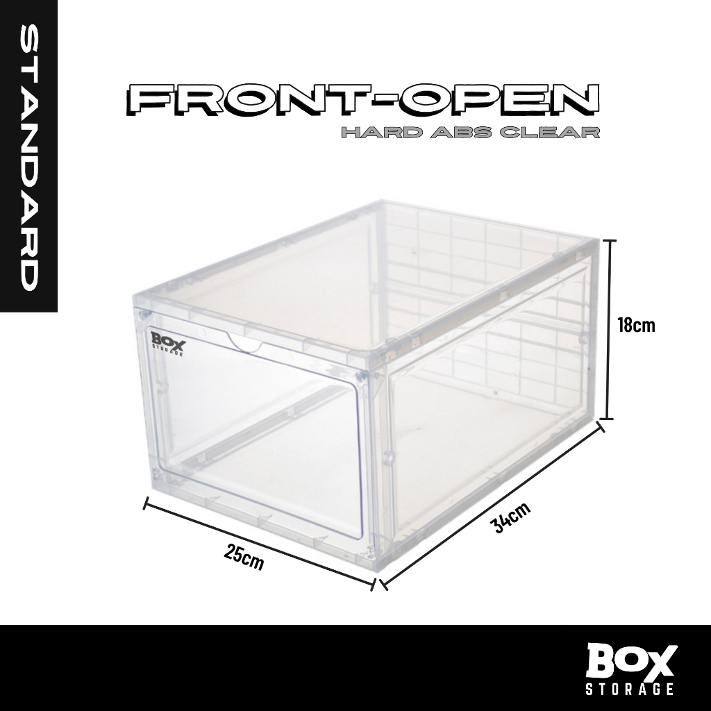 Jual BOXSTORAGE「Rody」Shoe Box Front Drop Transparent Hard ABS Case for ...