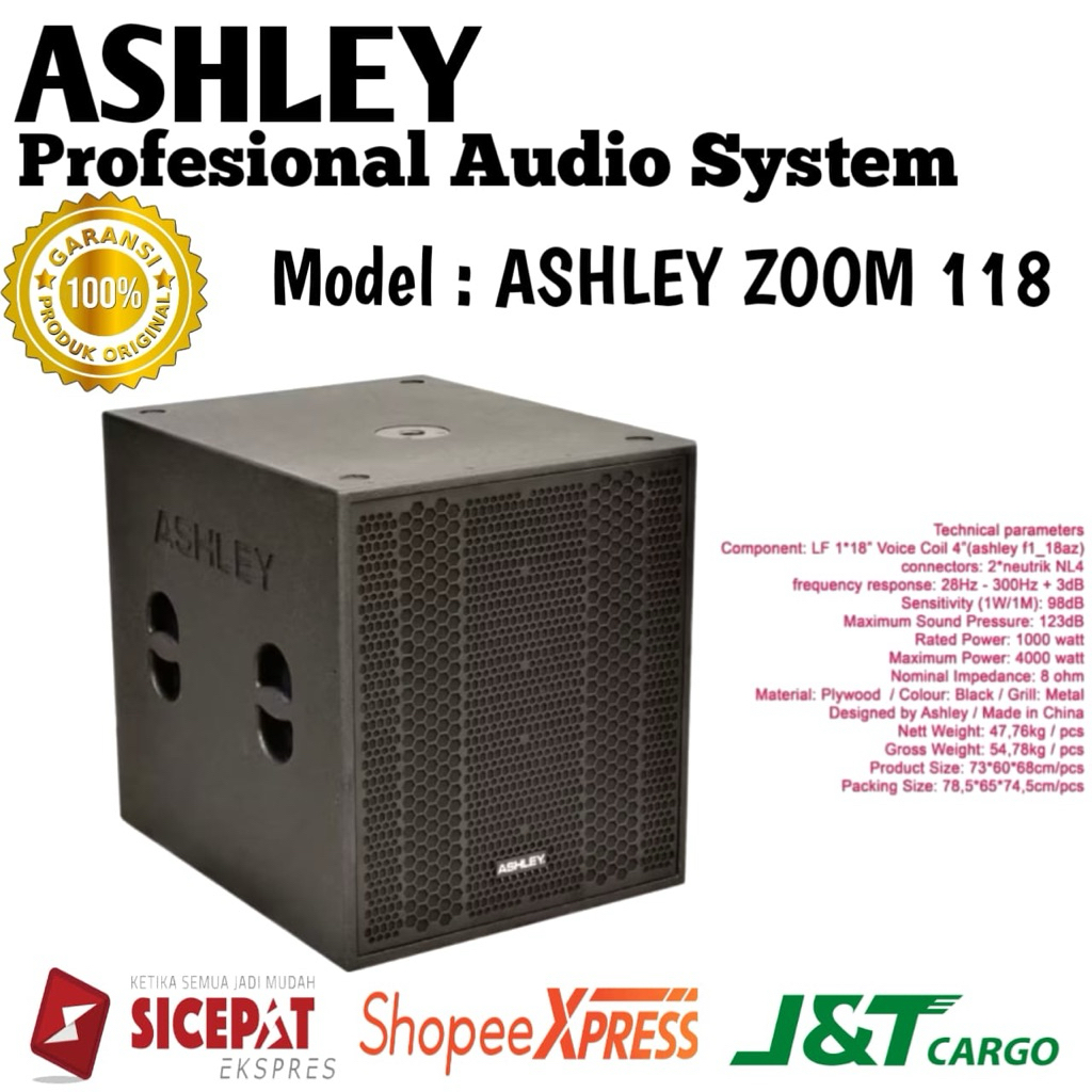 Jual Subwoofer Pasif Ashley Zoom 118 Original Subwoofer pasif 18inch ...