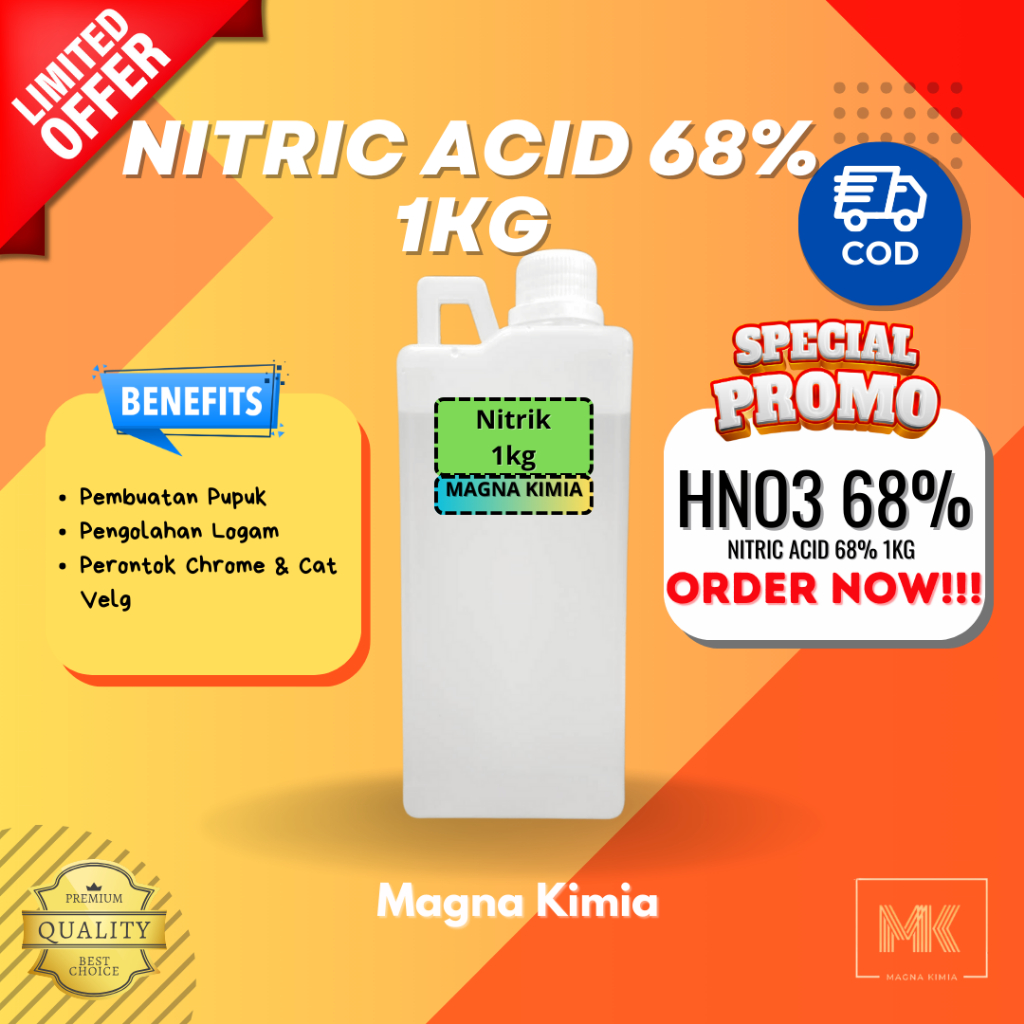 Jual Magna Kimia - Nitric Acid 68% 1kg Belgia - murni tanpa campuran ...