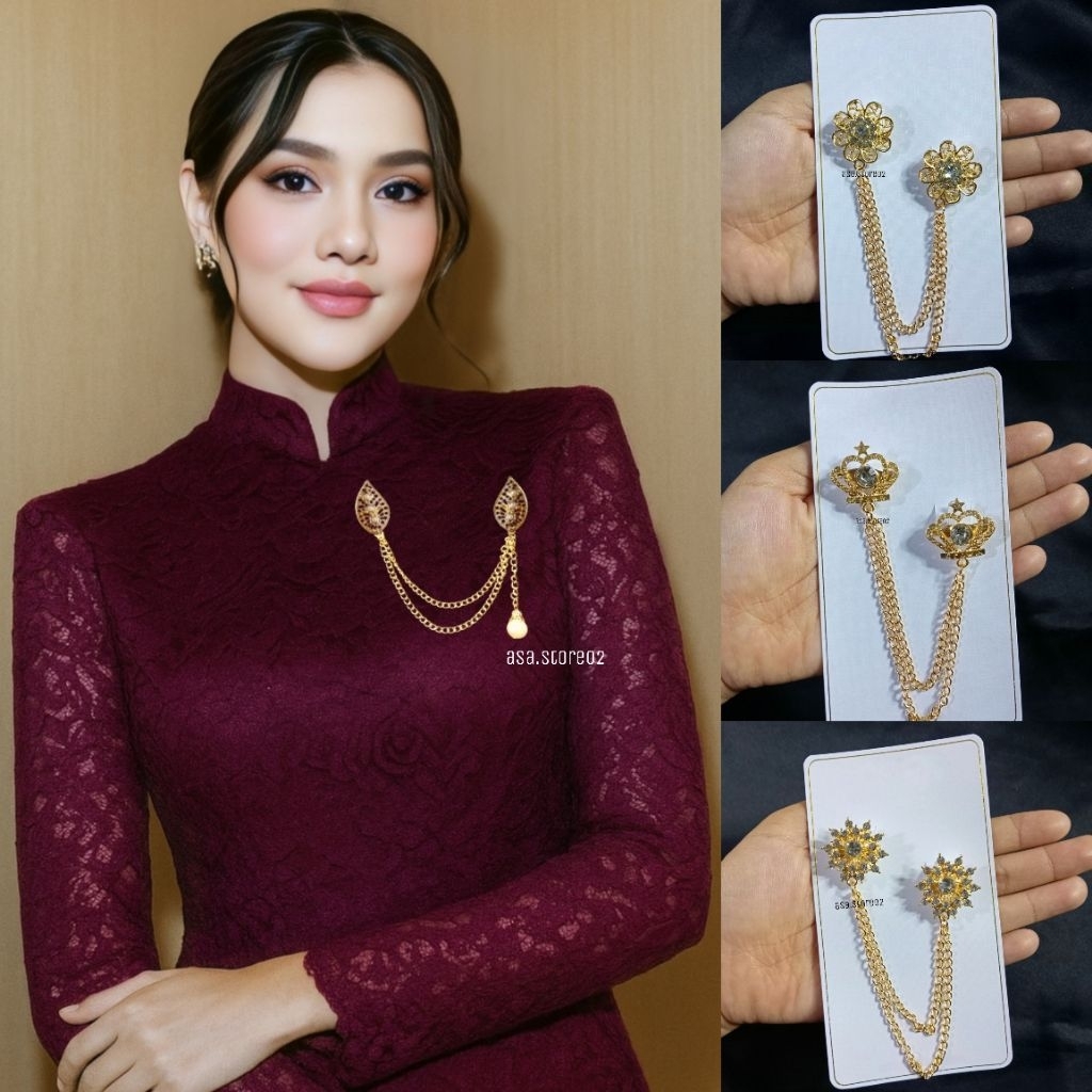 Jual Bros Pin Baju Pria Wanita Melayu Kebaya Janggan/Bros Rantai Jas ...