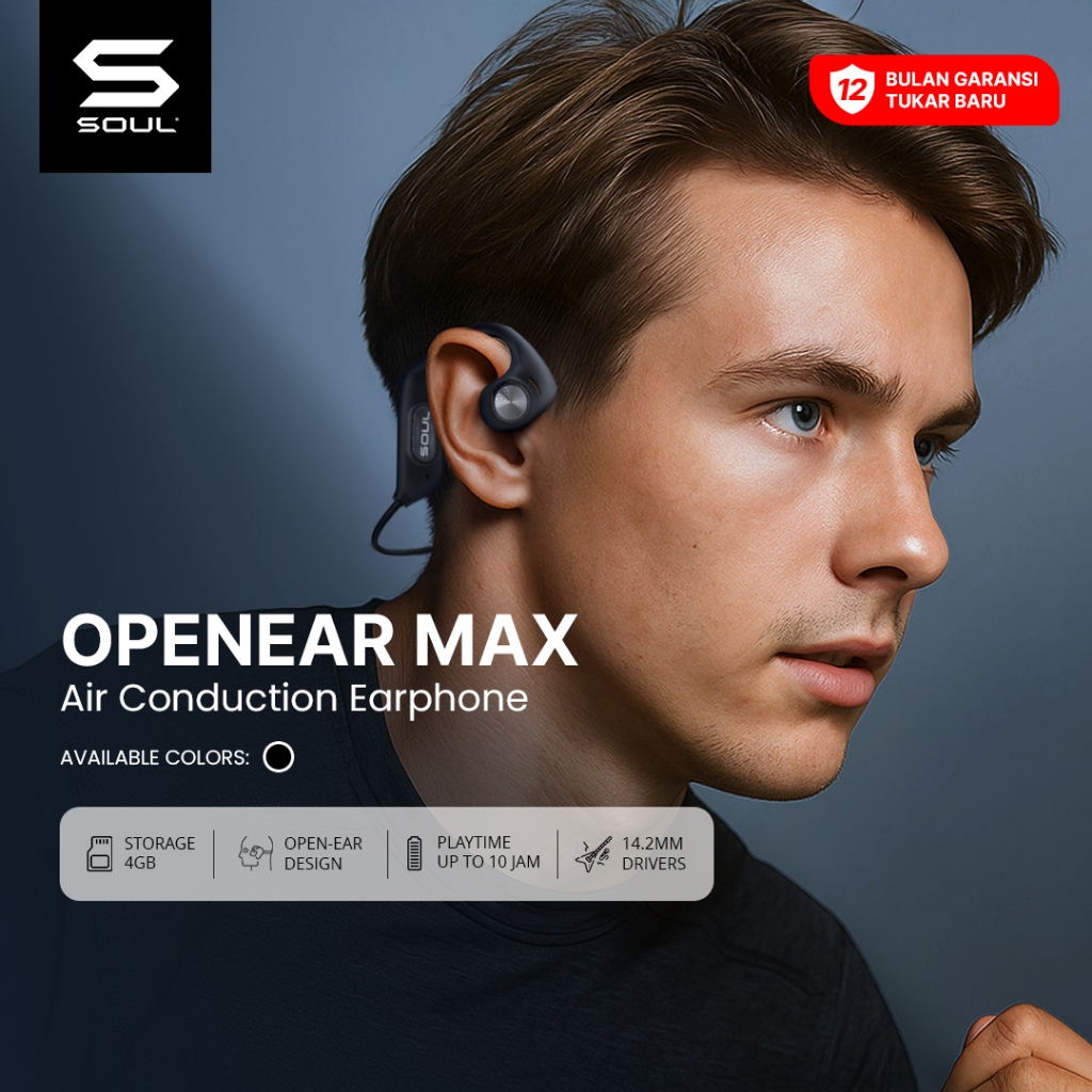 Jual SOUL Open Ear Max Air Conduction Earphone 4GB Music Player Sport ...
