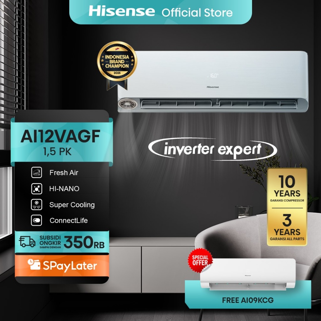 Jual [BELI AC GRATIS AC] Hisense Air Conditioner AC 1.5PK Standard ...