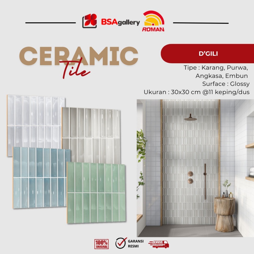 Jual KERAMIK PRECUT ROMAN dGILI 30X30 / D'GILI ANGKASA EMBUN KARANG ...