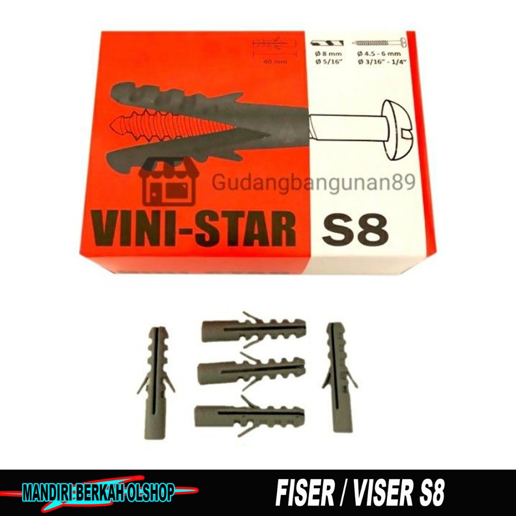 Jual FISER S8 Baut Skrup / VISER S-8 Sekrup untuk LUBANG DINDING isi ...