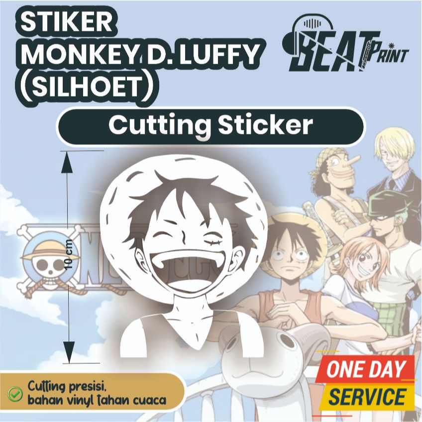 Jual Sticker Luffy One Piece Anime – Cutting Stiker Vinyl Tahan Air ...